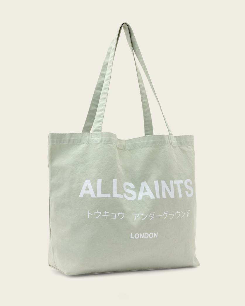 Underground Logo Printed Tote Bag POWDERED GREEN | ALLSAINTS
